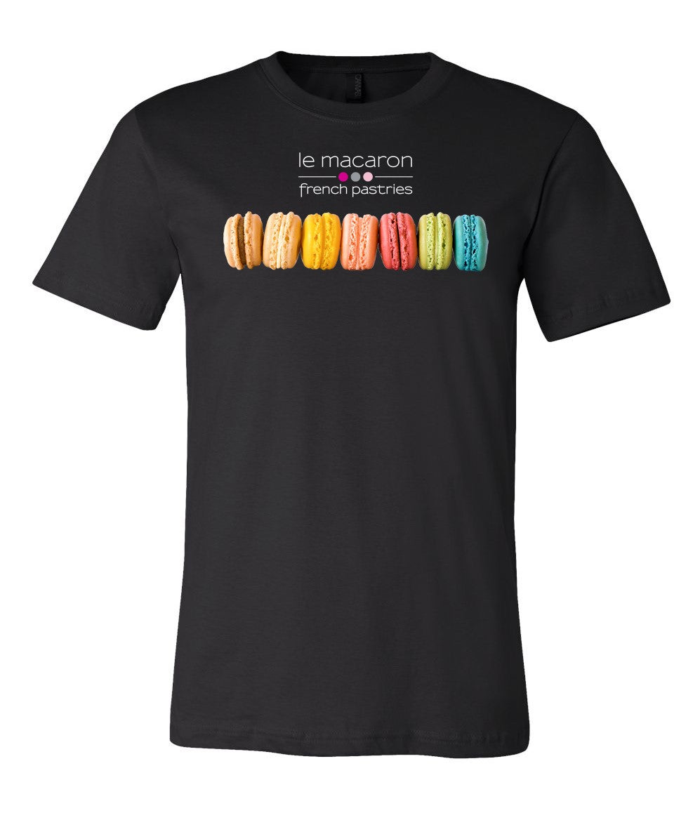 Men's Macaron Rainbow Design Le Macaron Location Black Shirt – Le ...