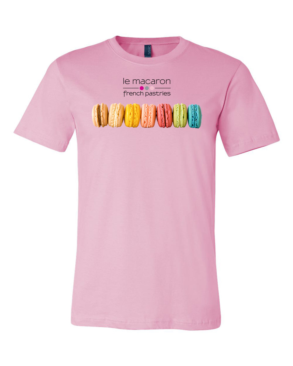 Men's Macaron Rainbow Design Le Macaron Location Pink Shirt – Le ...